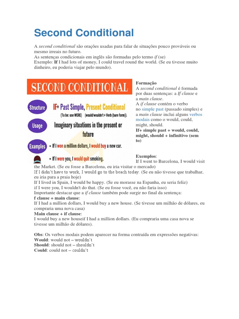 Second Conditional EXPLICAÇÃO | PDF