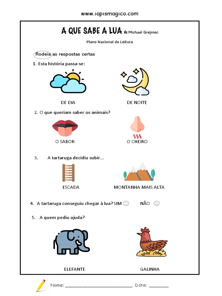 A-Que-Sabe-Lua Fichas | PDF