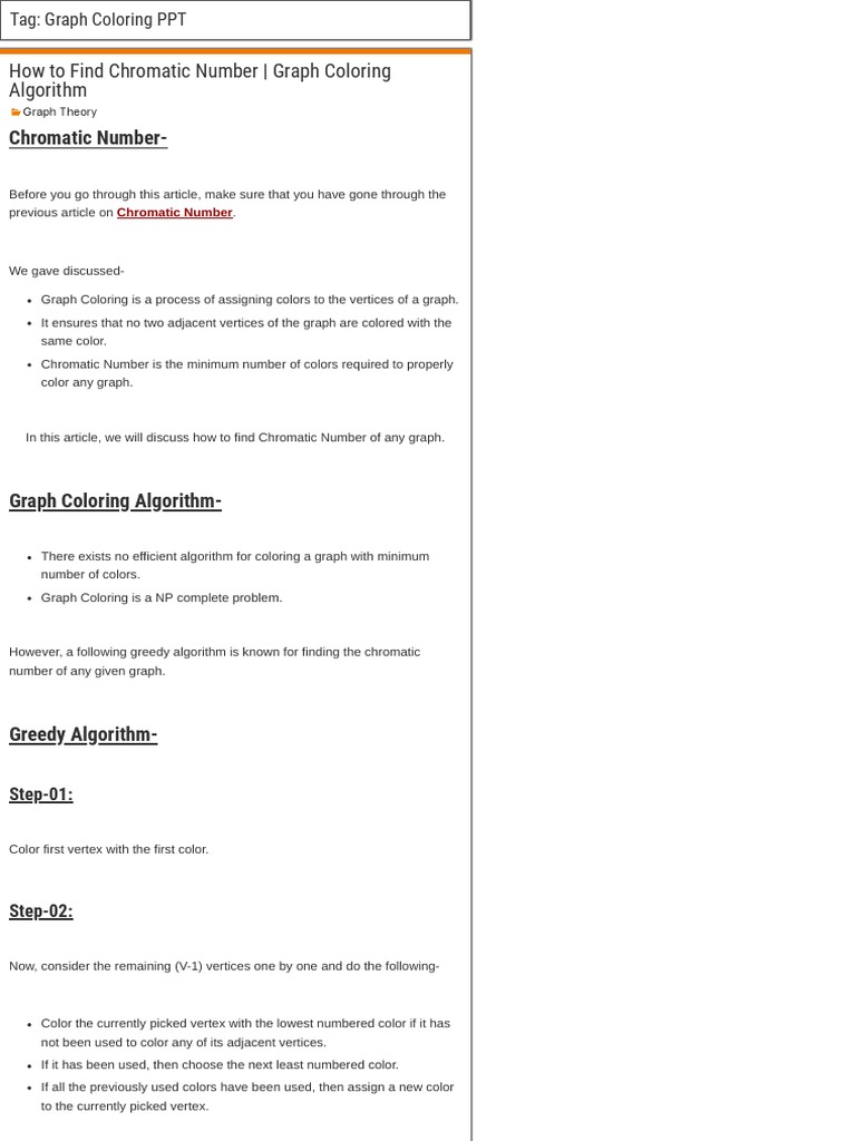 Graph Coloring PPT - Gate Vidyalay | PDF | Vertex (Graph Theory ...