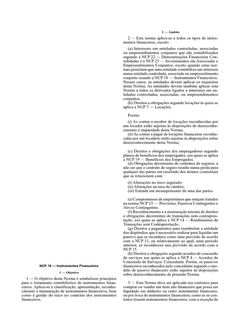 NCP 18 | Descargar gratis PDF | Risco | Fluxo de caixa