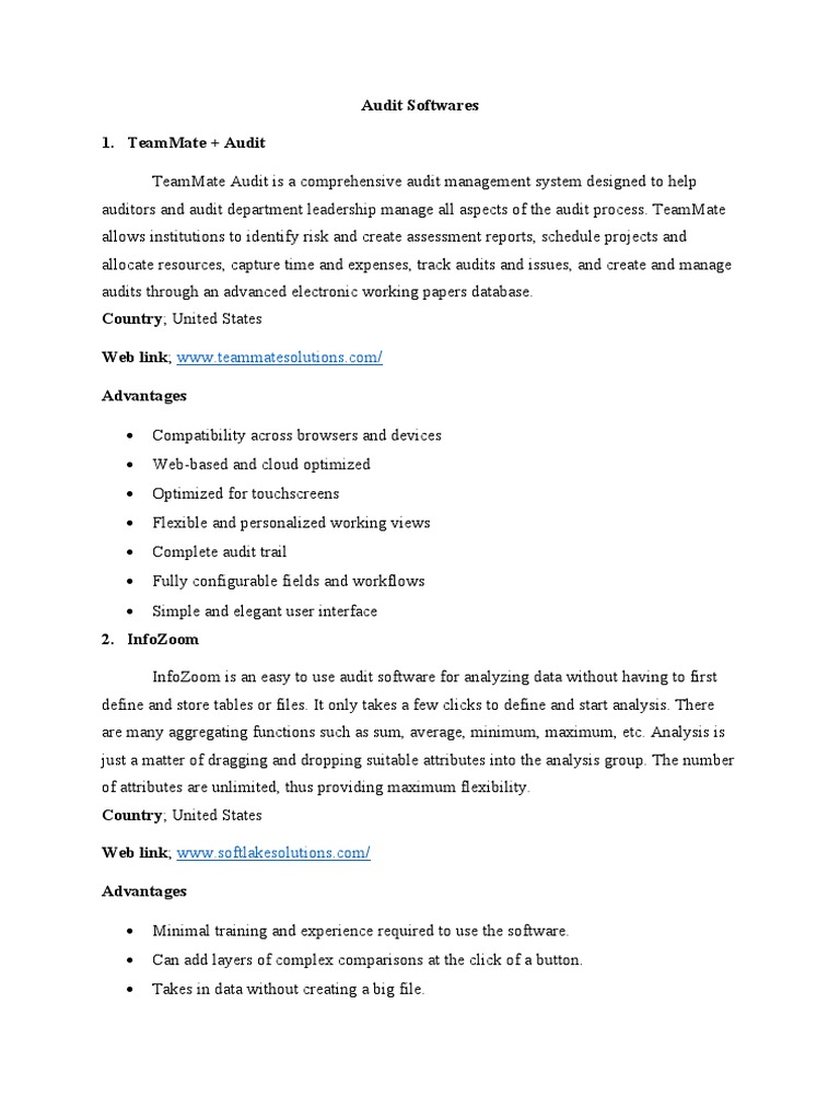 Audit Softwares 1. Teammate + Audit | PDF | World Wide Web | Internet & Web