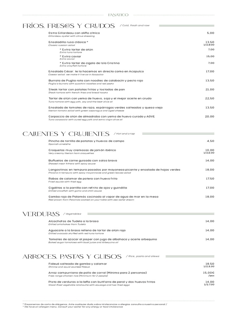 Carta Comida Fanatico 28-9-21 WEB | PDF | Alimentos | Comida regional y ...
