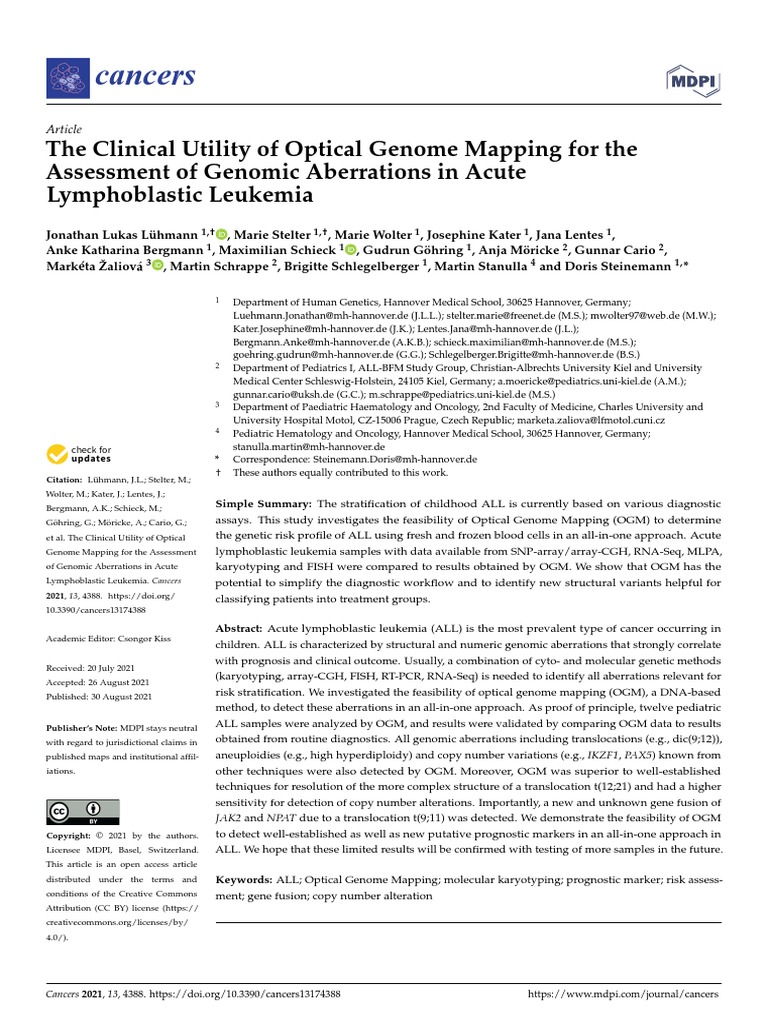 Optical Genome Mapping... | PDF | Dna Sequencing | Fluorescence In Situ ...