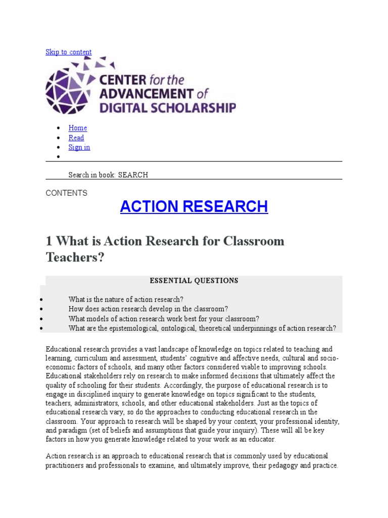 Action Research Topic | PDF | Constructivism (Philosophy Of Education ...