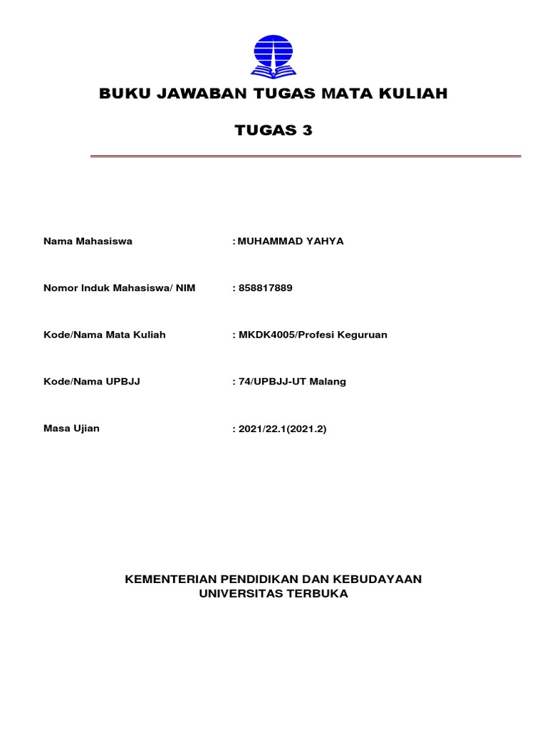 BJT Tugas3 Mkdk4005profesi Keguruan 858817889 Muhammad Yahya | PDF | Karier & Perkembangan