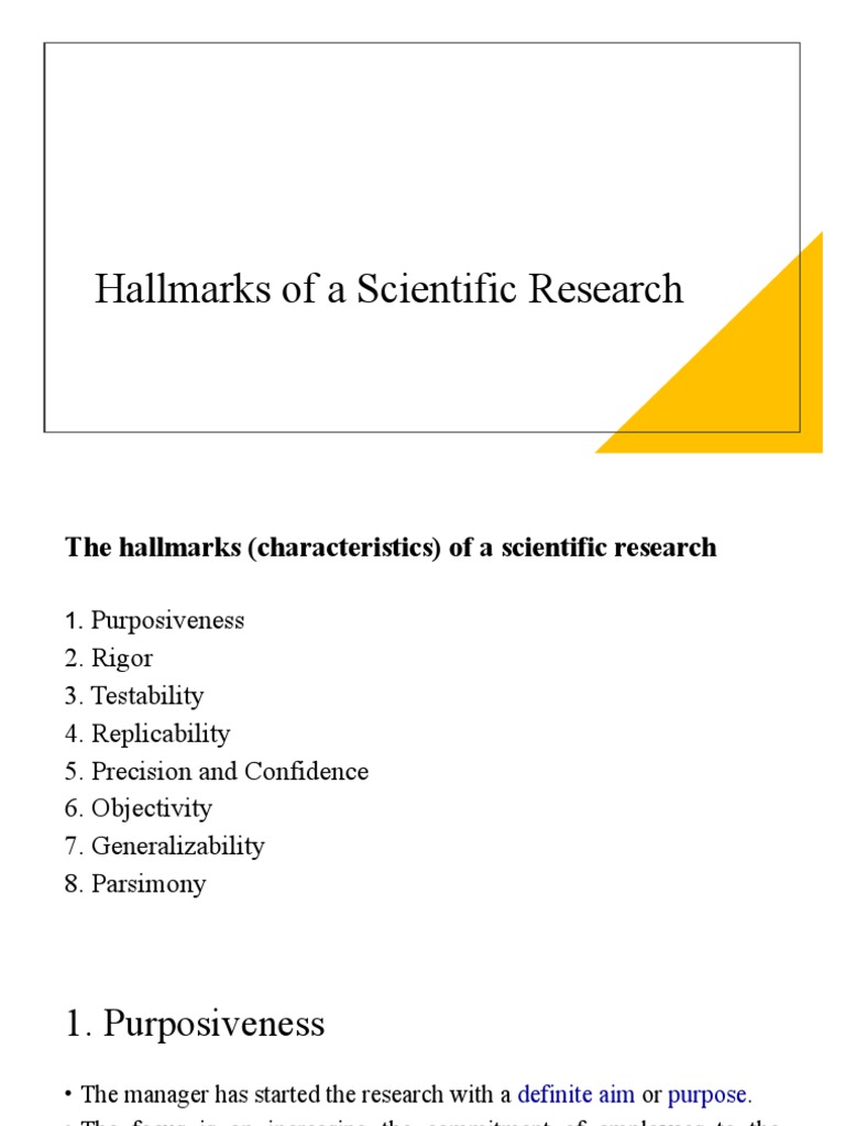 Hallmarks of A Scientific Research | PDF | Accuracy And Precision ...