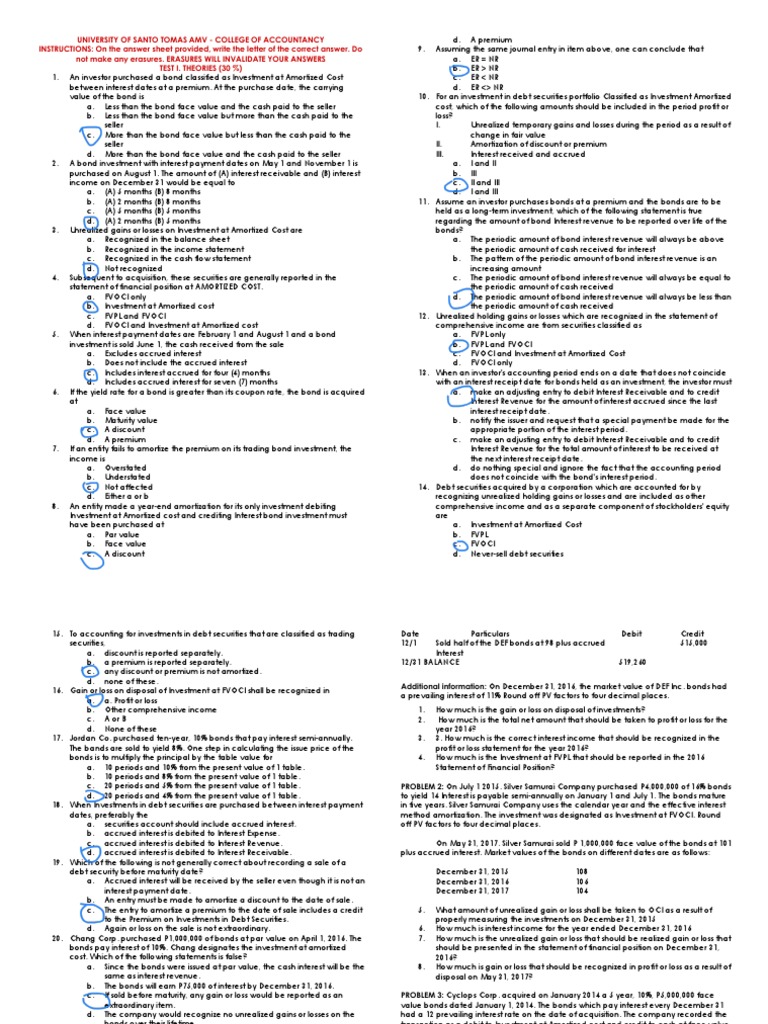 QUIZ Debt Instrument | PDF | Bonds (Finance) | Interest