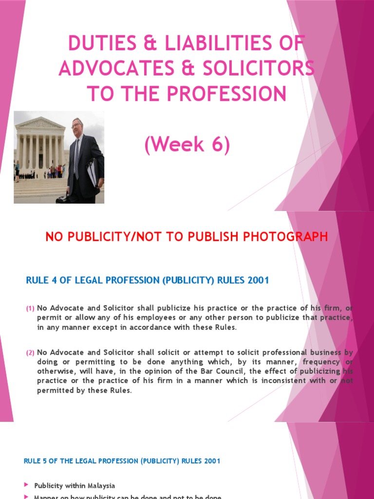 Duties & Liabilities of Advocates & Solicitors To The Profession | PDF ...