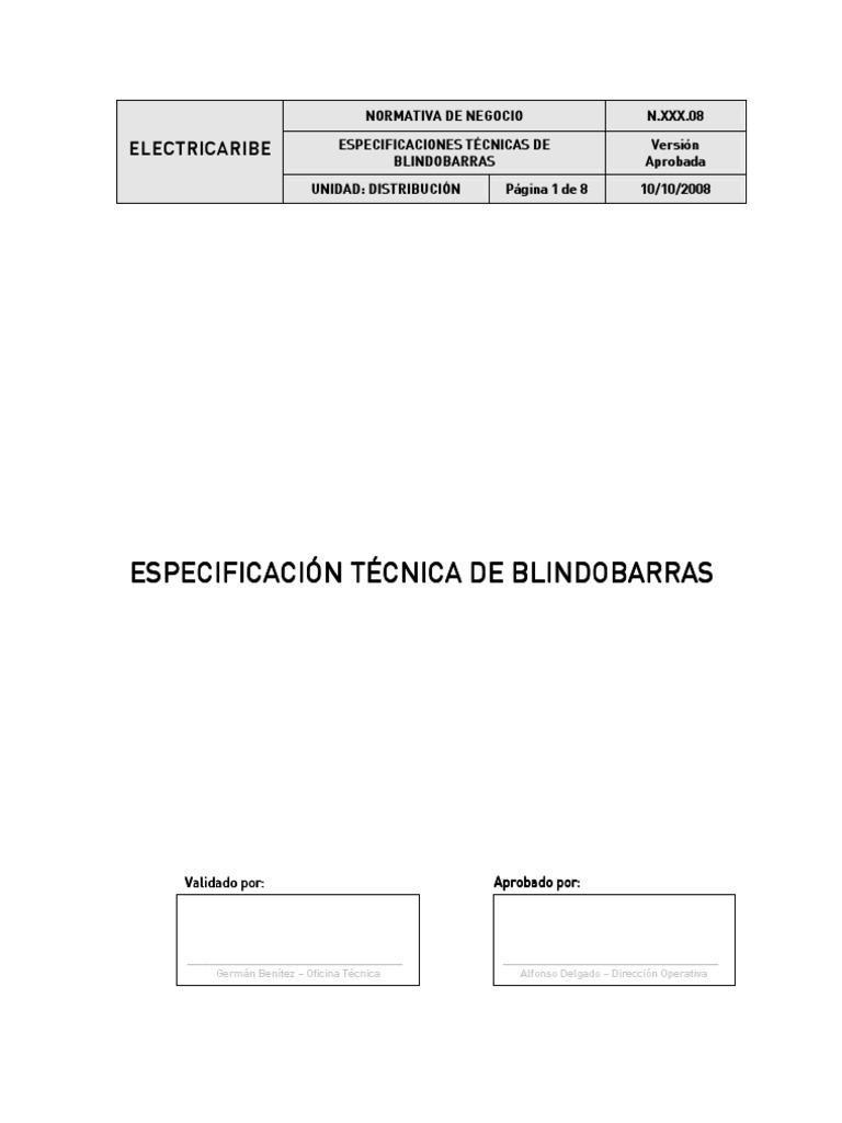 Especificaciones Técnicas Blindobarras | PDF | Electricidad ...