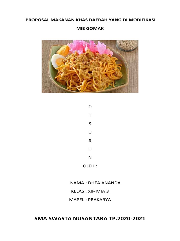 Proposal Mie Gomak Modifikasi | PDF