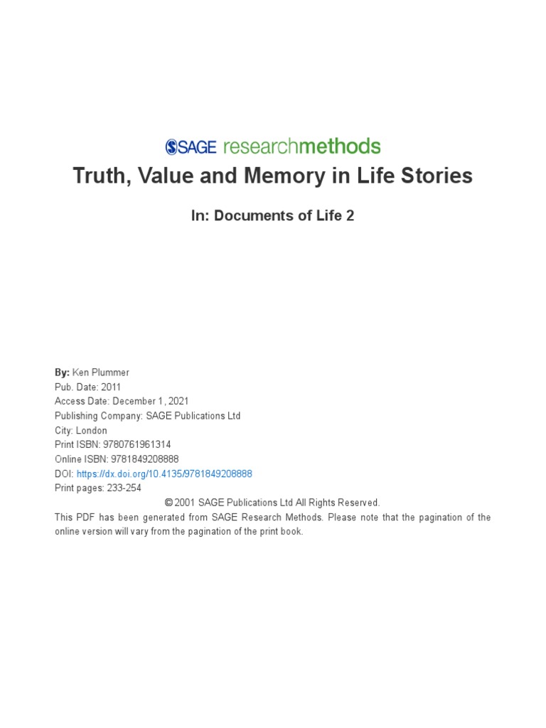 Documents of Life 2 | PDF | Narrative | Psychotherapy