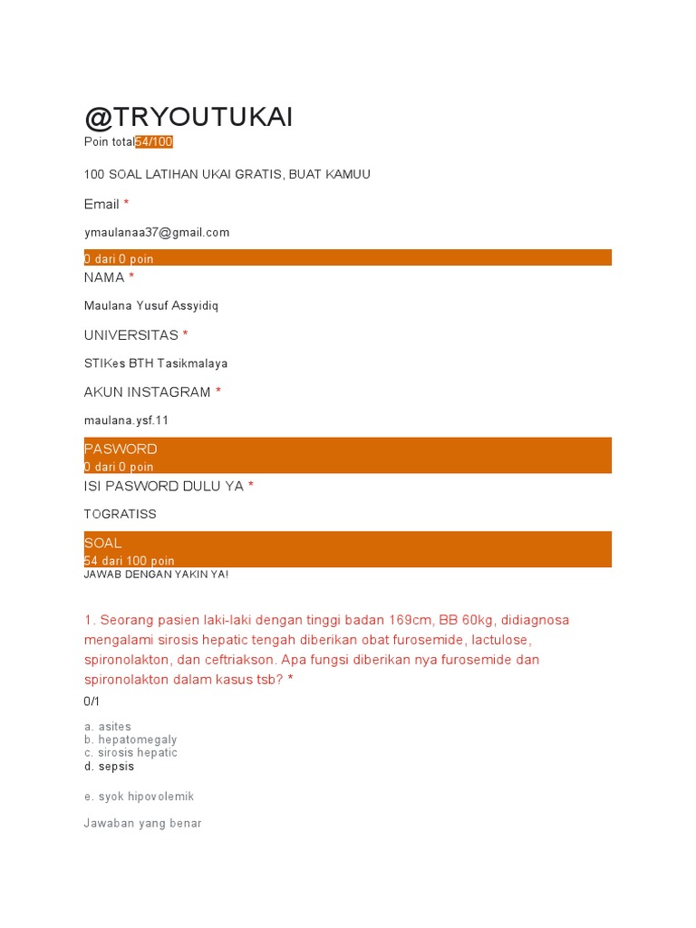 Try Out Ukai | PDF | Sains & Matematika