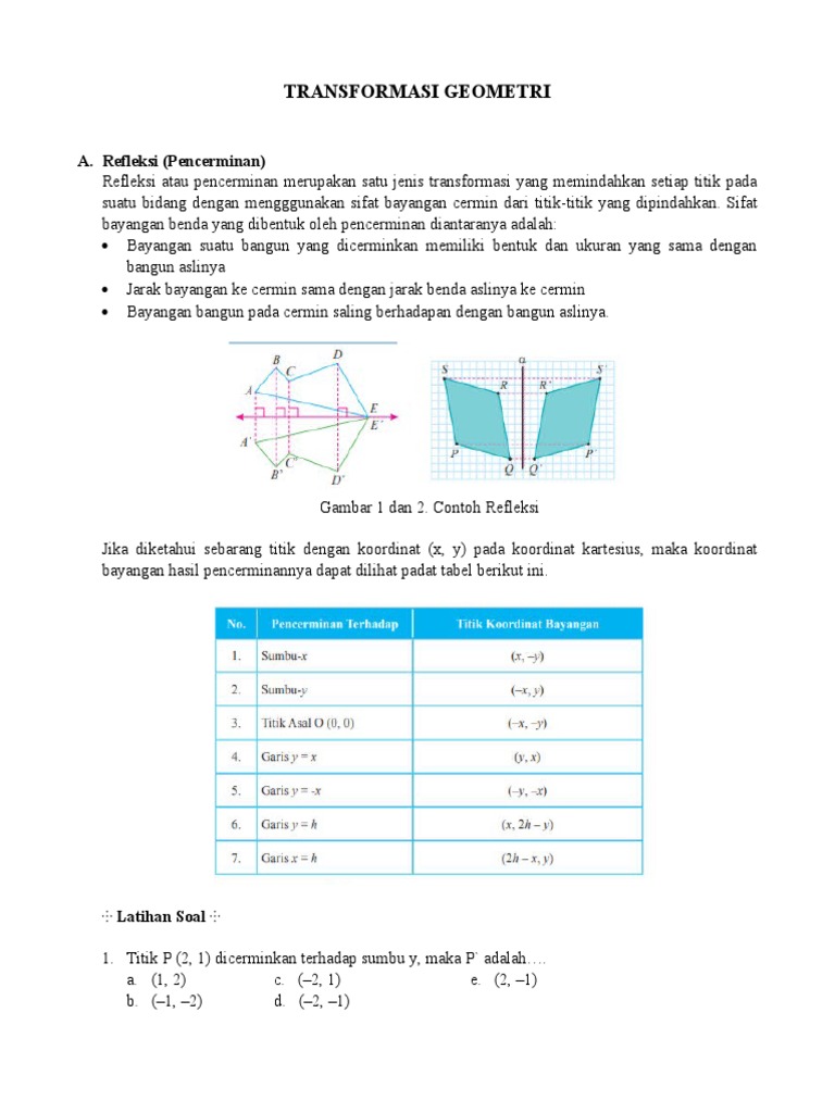 Materi Transformasi Geometri 1 | PDF