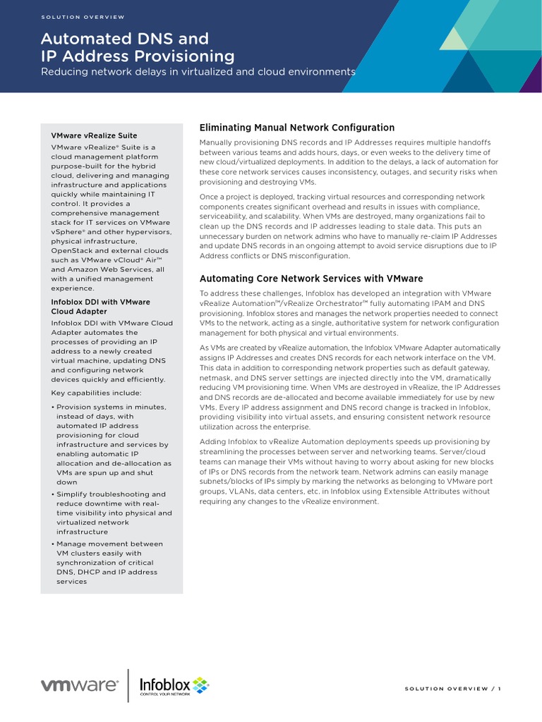 Infoblox Solution Note Automated DNS and Ip Address Provisioning 0 ...