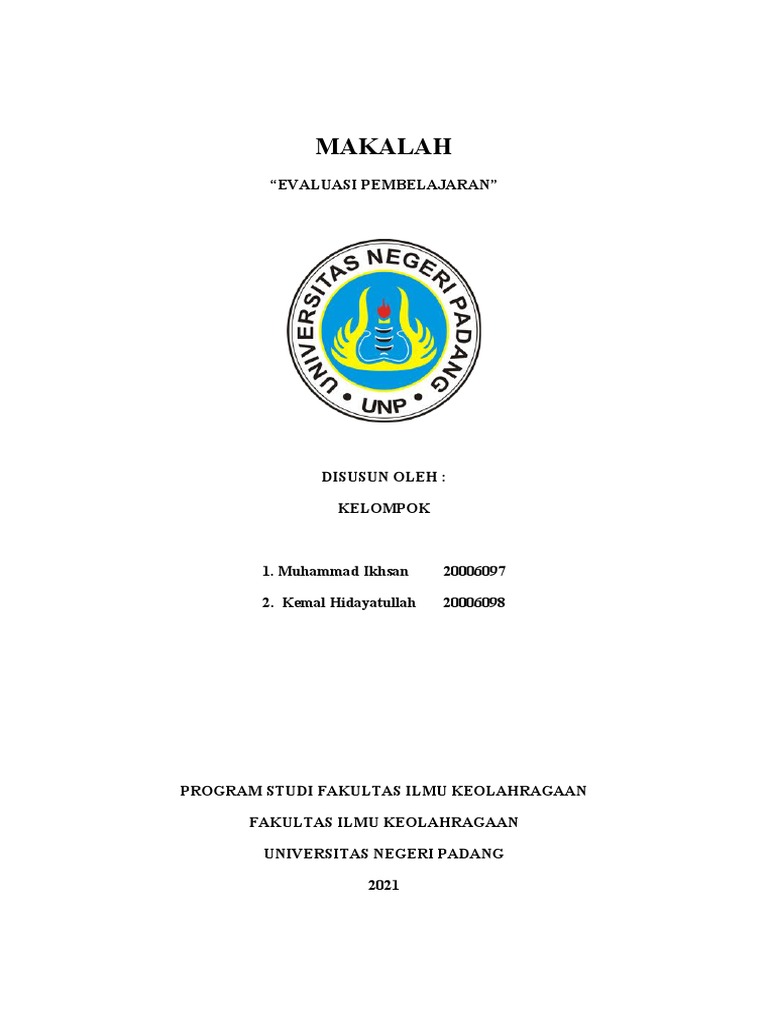 Makalah Evaluasi Pembelajaran | PDF