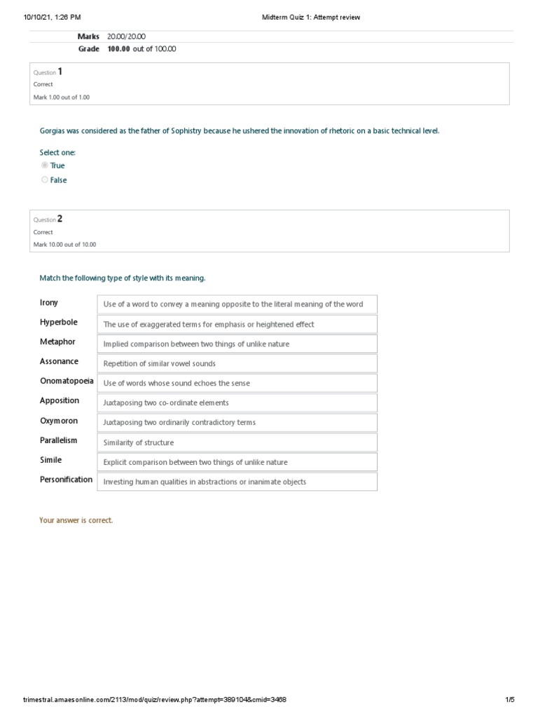 Rhetoric Quiz Review | PDF | Metaphor | Rhetoric