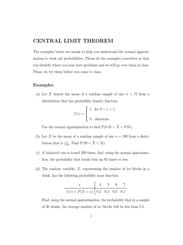Understanding the Central Limit Theorem | PDF | Probability ...