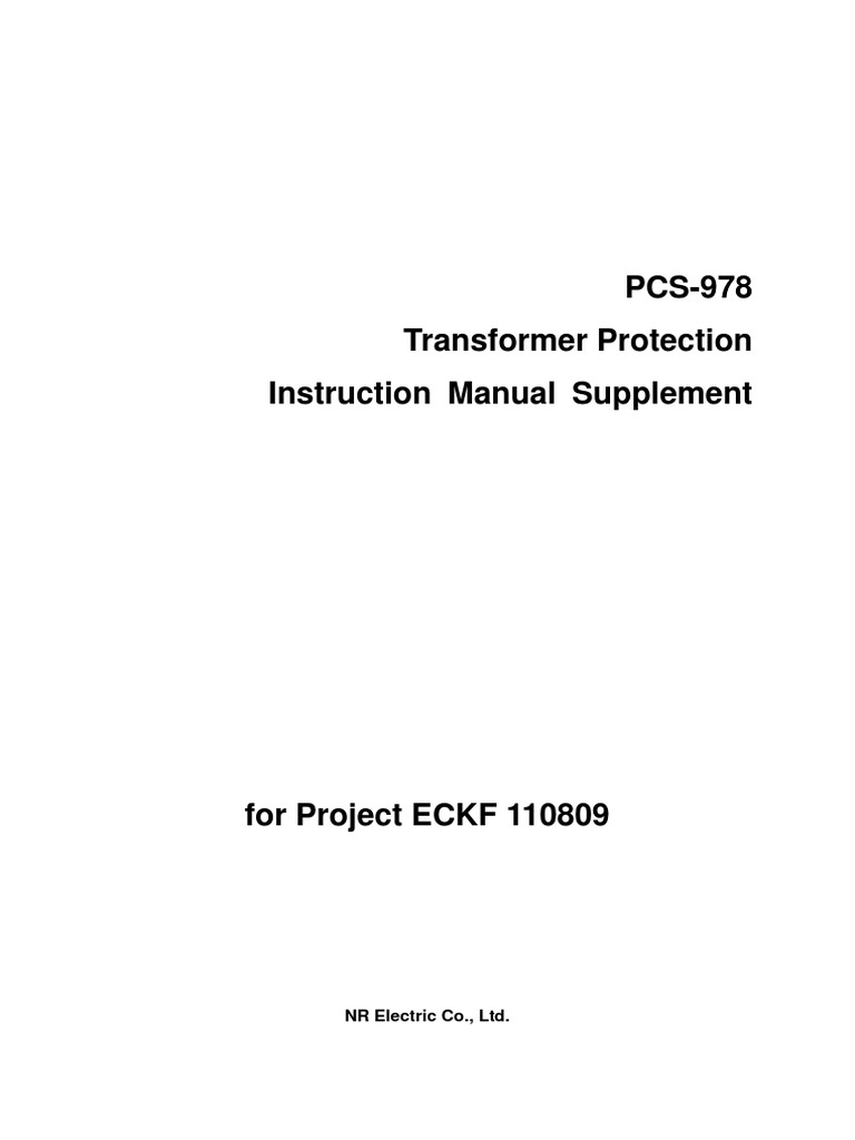 PCS-978 Transformer Protection Instruction Manual Supplement | PDF ...