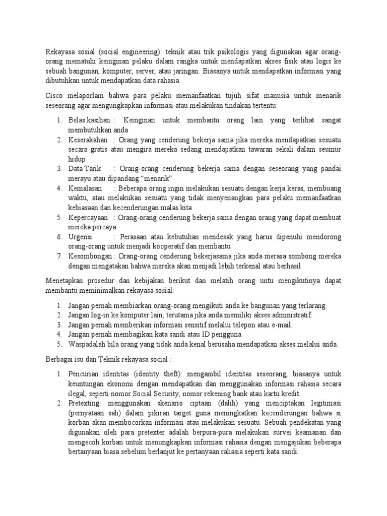 Rekayasa Sosial | PDF