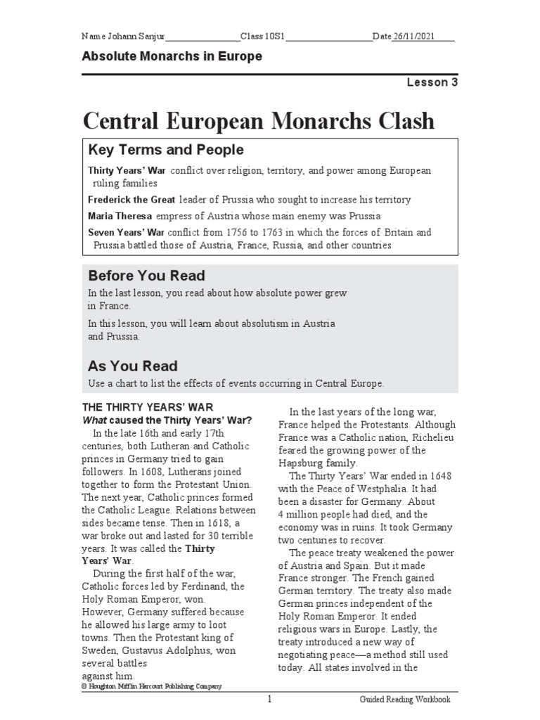 Central European Monarchs Clash | PDF | Prussia | House Of Habsburg