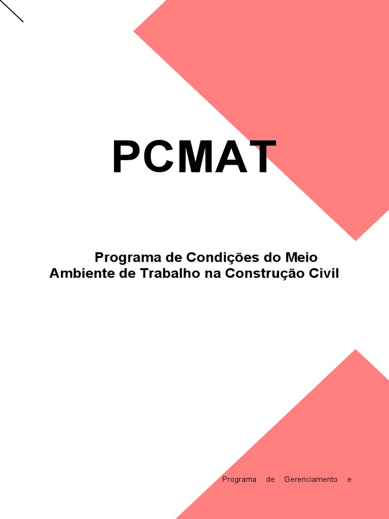Modelo de Pcmat Completo | PDF | Guindaste (máquina) | Primeiros socorros