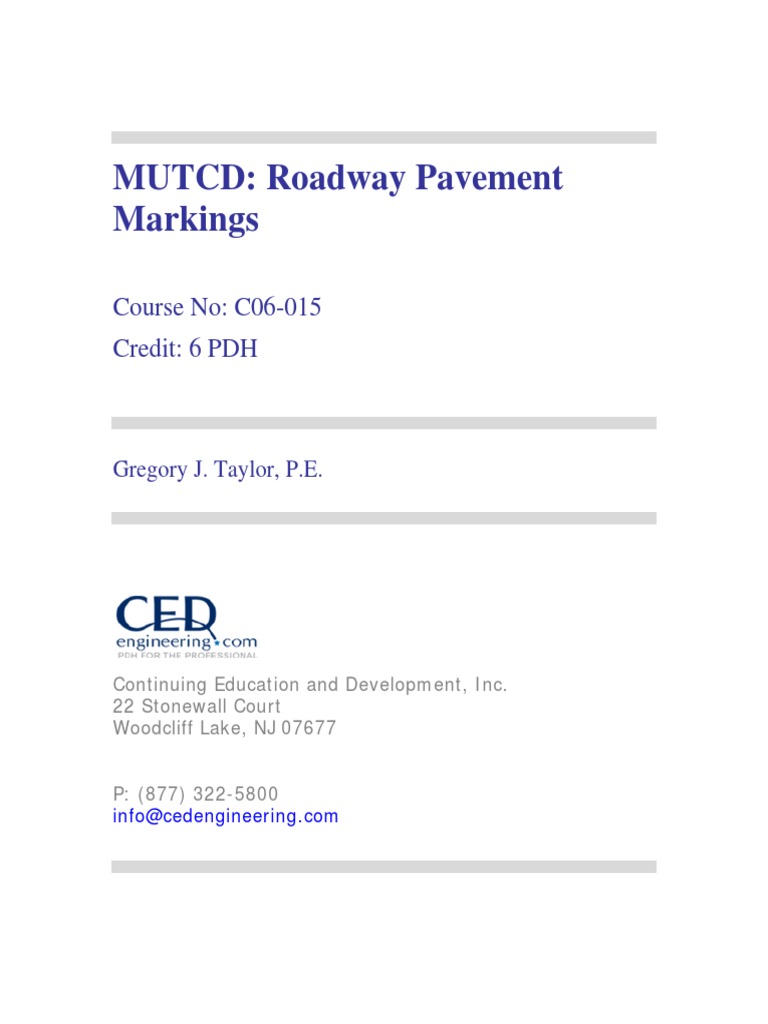 MUTCD - Roadway Pavement Markings R2 | PDF | Pedestrian Crossing | Traffic