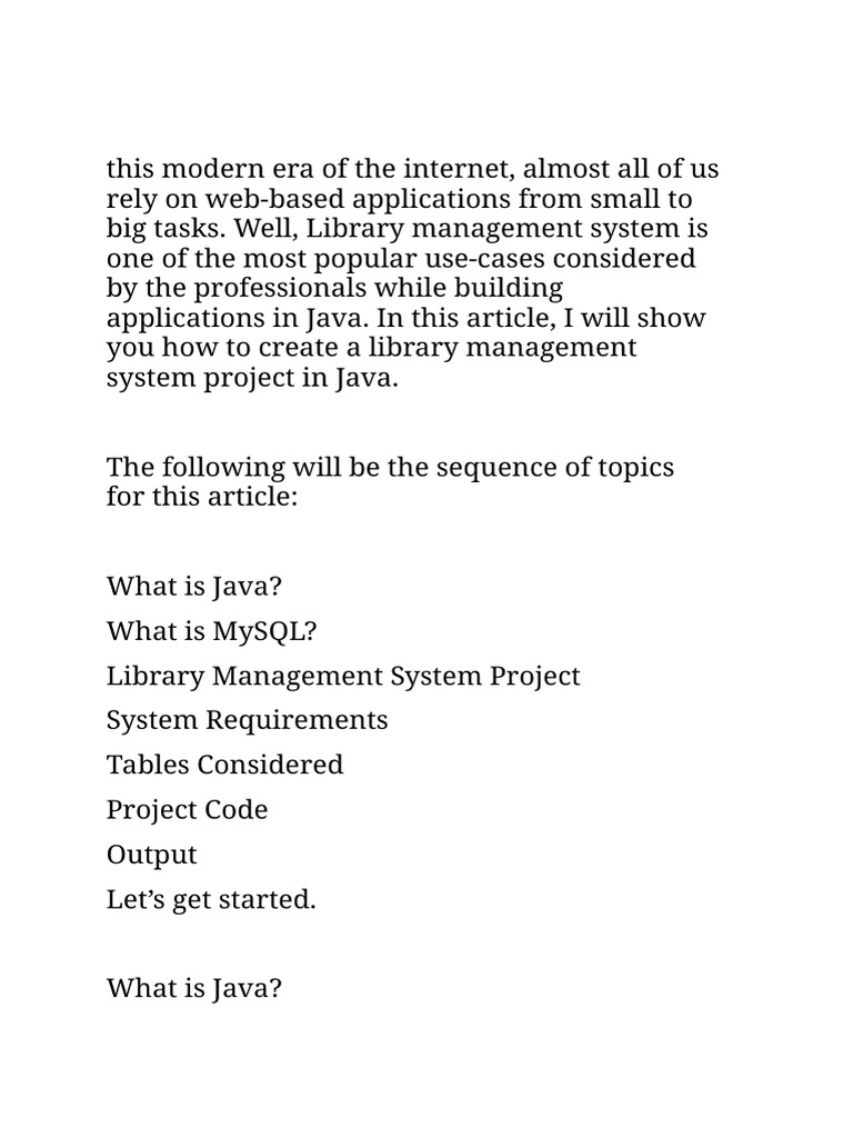 Build a Library Management System in Java | PDF | Java (Programming Language) | My Sql