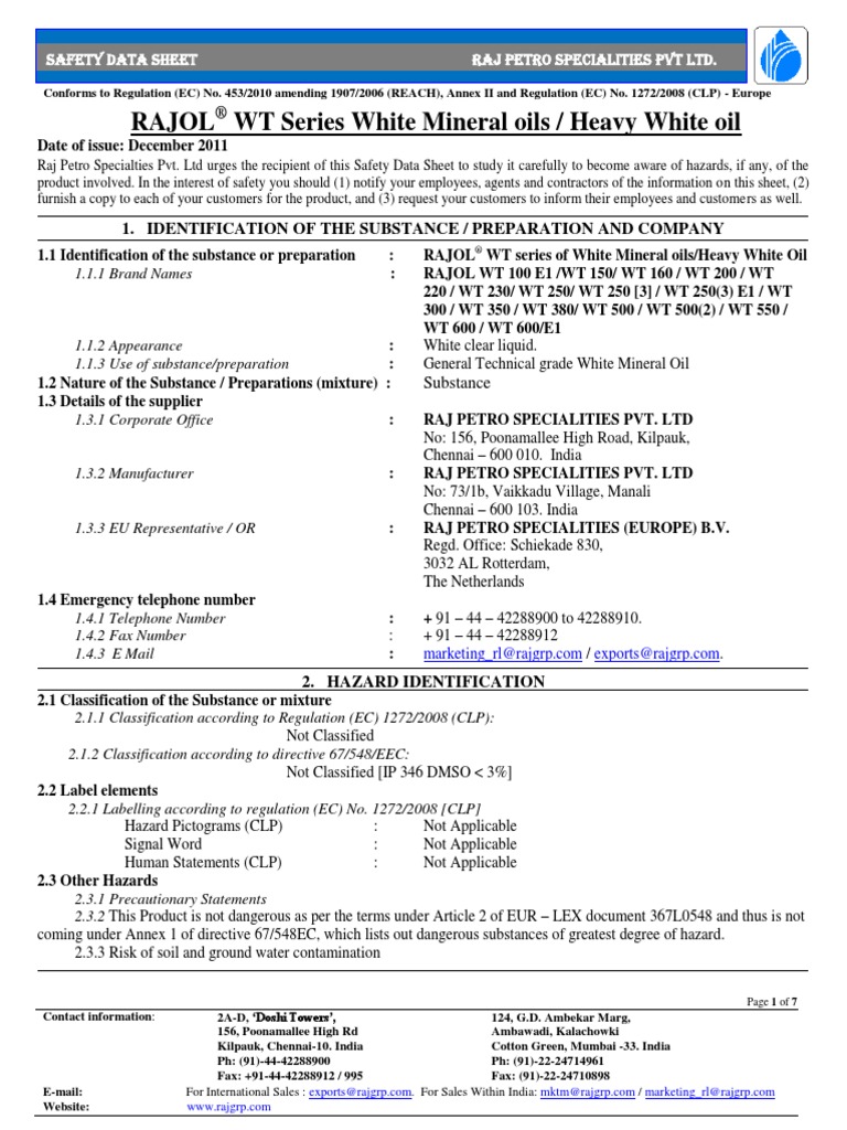 MSDC Oil Certificate | PDF | Dangerous Goods | Firefighting