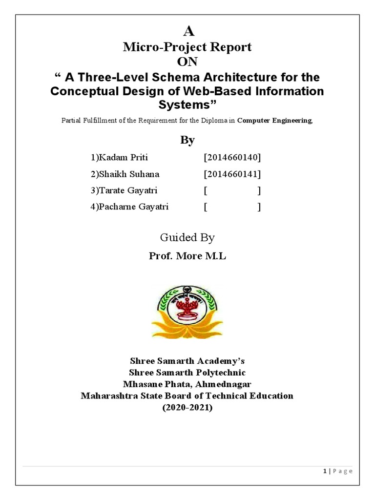 Priti Kadam DMS Micro Project 1 | PDF | Conceptual Model | Databases