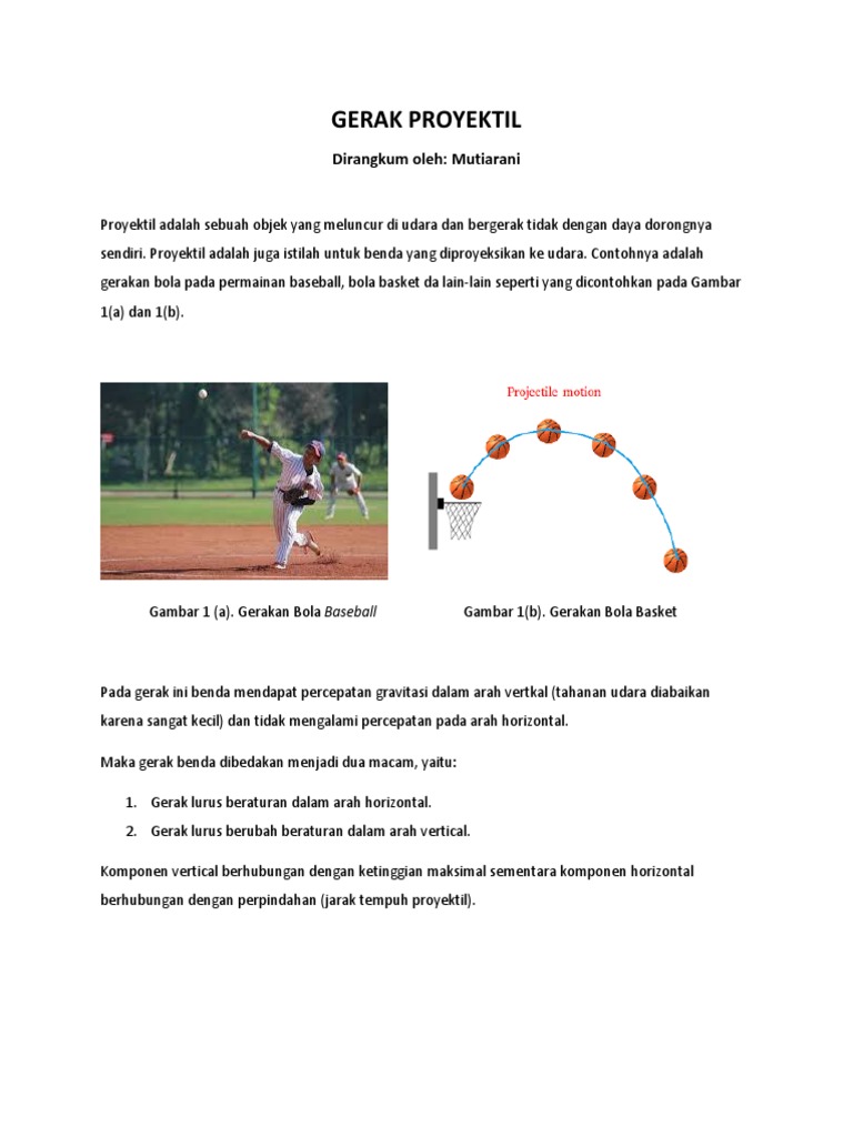 Gerak Proyektil | PDF