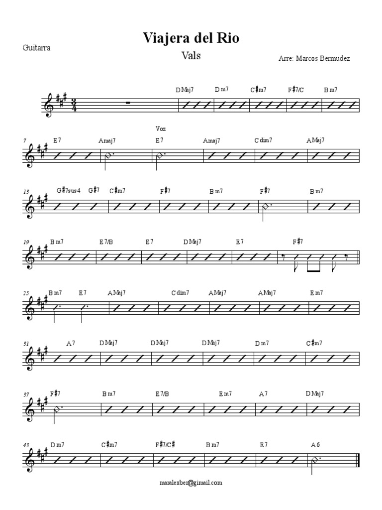 Viajera Del Rio - Guitar | PDF