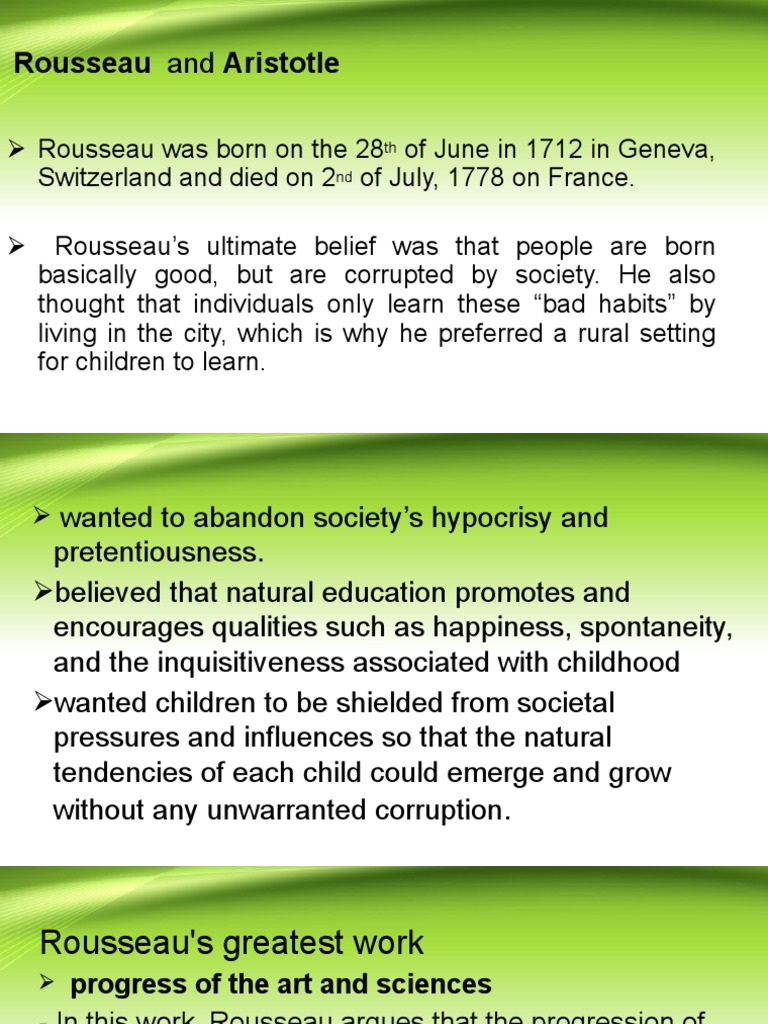 Rousseau and Aristotle | PDF | Aristotle | Jean Jacques Rousseau