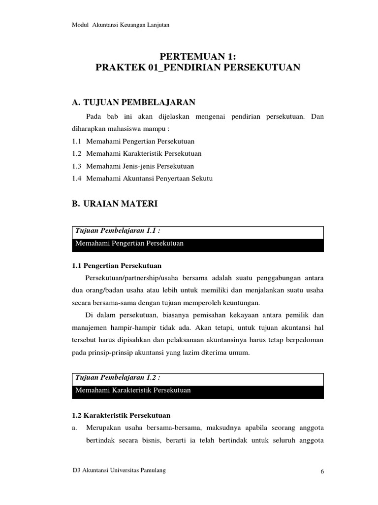 Pertemuan Ke-1 - Praktek 01 Pendirian Persekutuan | PDF