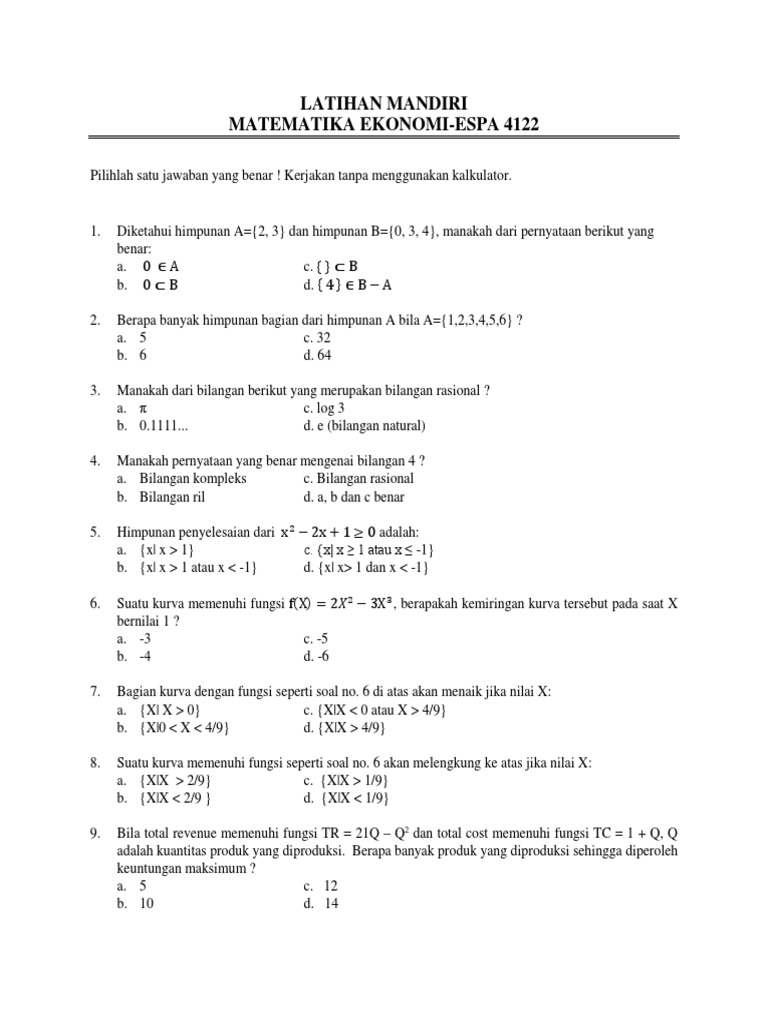 Latihan Mandiri-ESPA 4122 | PDF