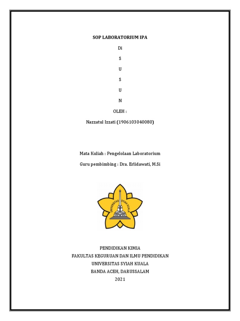 01 - Nazzatul Izzati - 1906103040080 - SOP LABORATORIUM IPA | PDF