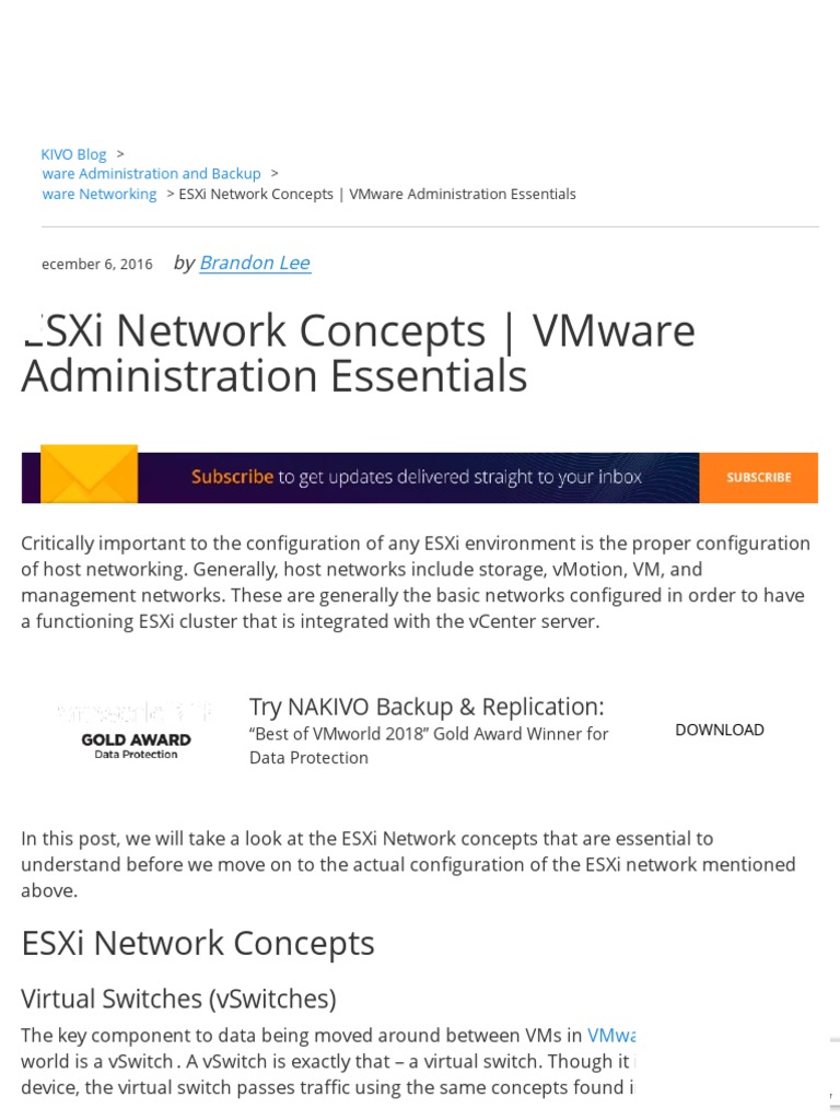 Esxi Network Concepts - Vmware Administration Essentials | PDF ...