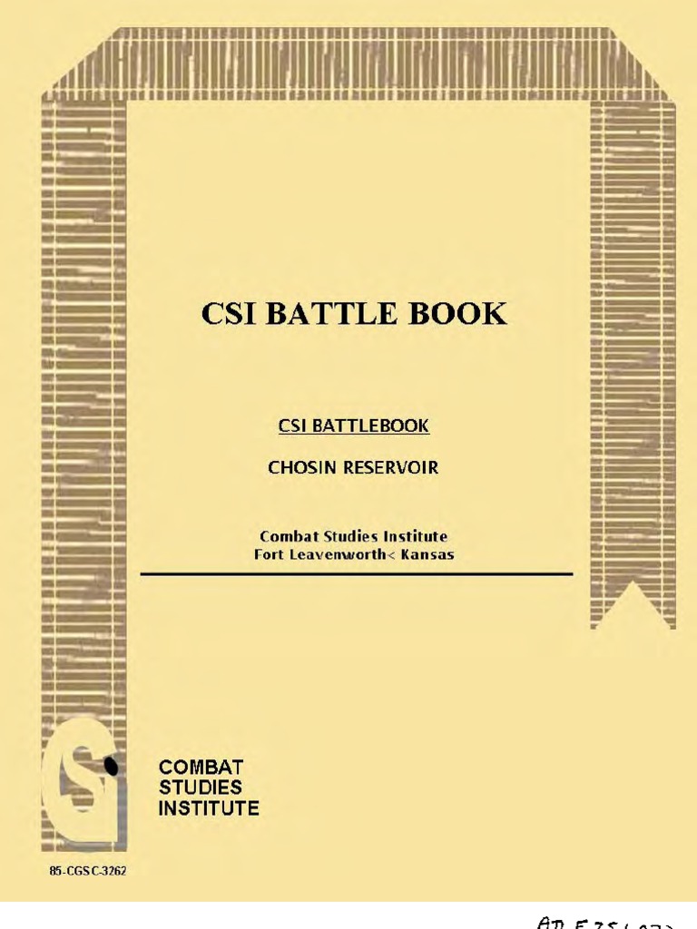 Korean War Chosin Reservoir CSI Battle Book | PDF | Korean War ...
