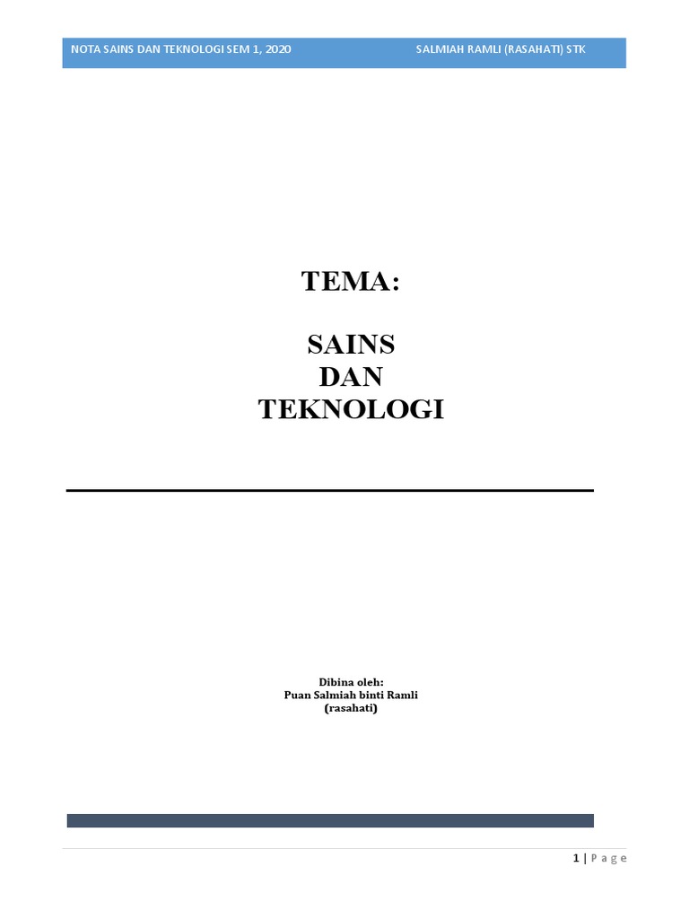 5-Ringkasan Modul Sains Dan Teknologi 2020 | PDF