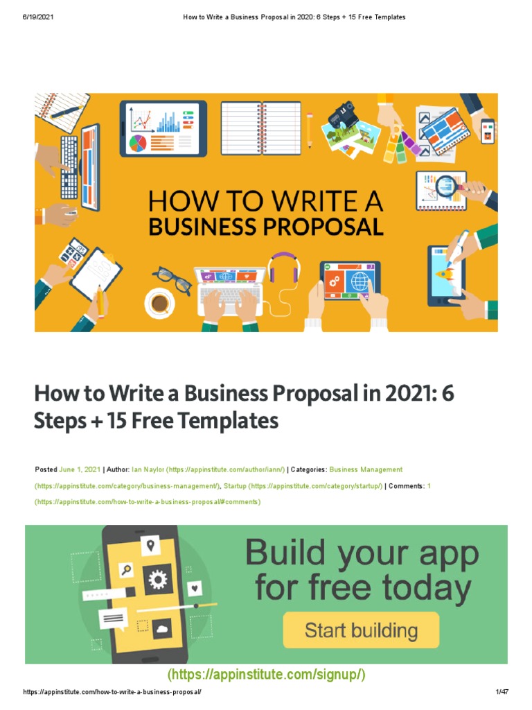 How To Write A Business Proposal in 2020 - 6 Steps + 15 Free Templates ...