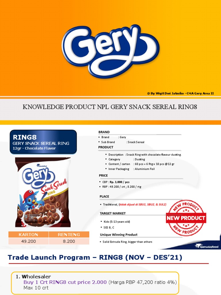 Product Knowledge Gery Snack Sereal Ring (Ring8) | PDF