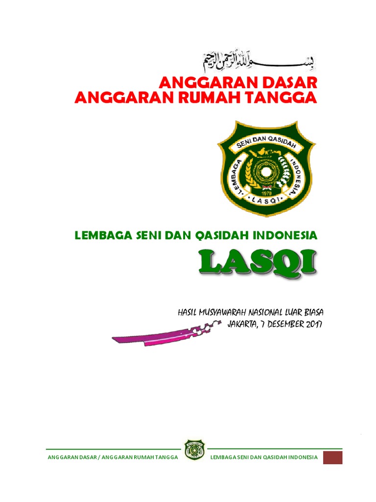 Anggaran Dasar LASQI Indonesia | PDF | Perjalanan | Agama & Spiritualitas