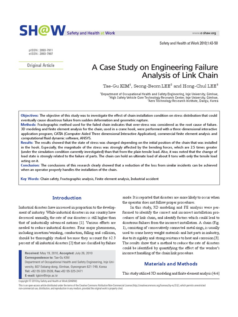 A Case Study On Engineering Failure Analysis of Link Chain | Download ...