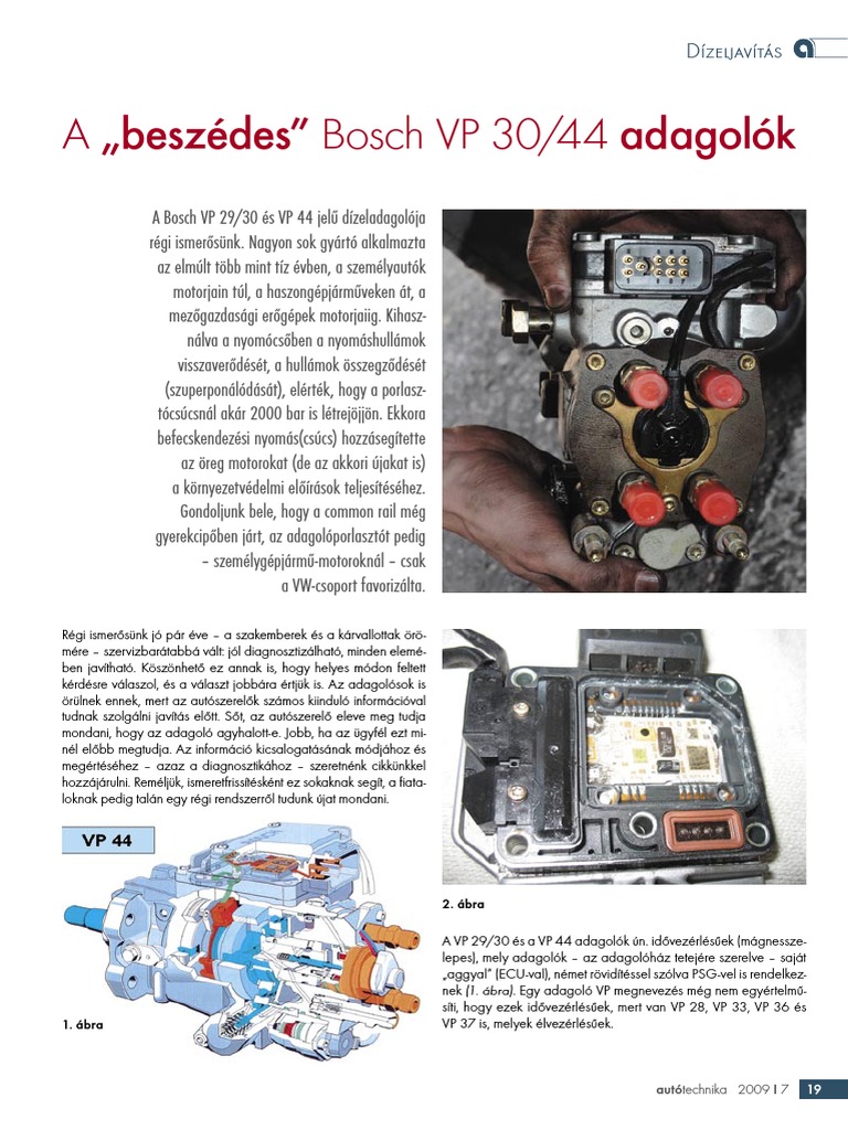 A Beszédes" Bosch VP 30/44 Adagolók: Dízeljavítás | PDF