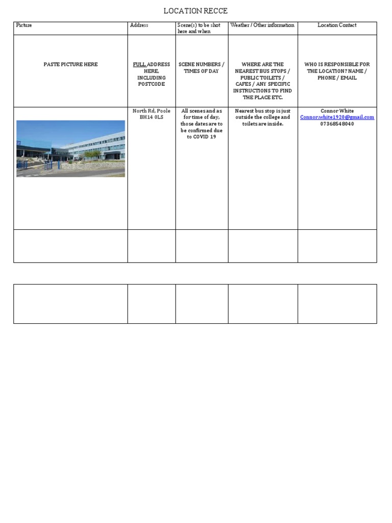 Location Recce | PDF