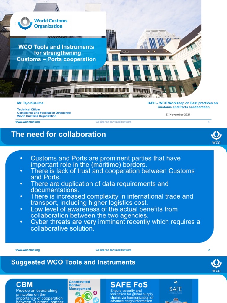 Introduction - WCO Tools and Instruments For Enhancing Customs Ports ...