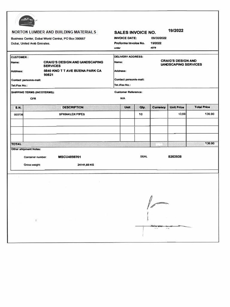 Invoice Norton 19 2022 | PDF
