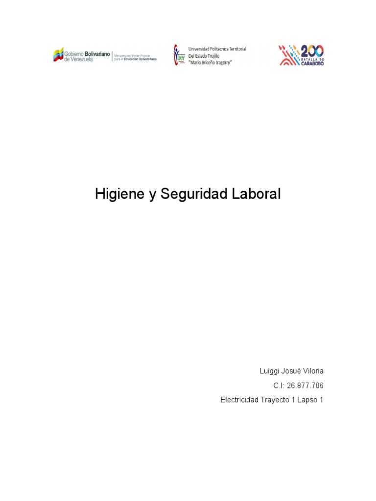 A - Higene y Seguridad Laboral | PDF | Gestión de riesgos | Seguridad y salud ocupacional