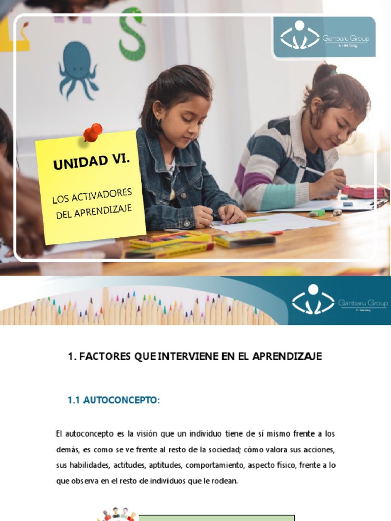 Unidad 6. Los Activadores Del Aprendizaje | PDF | Motivacional | Motivación