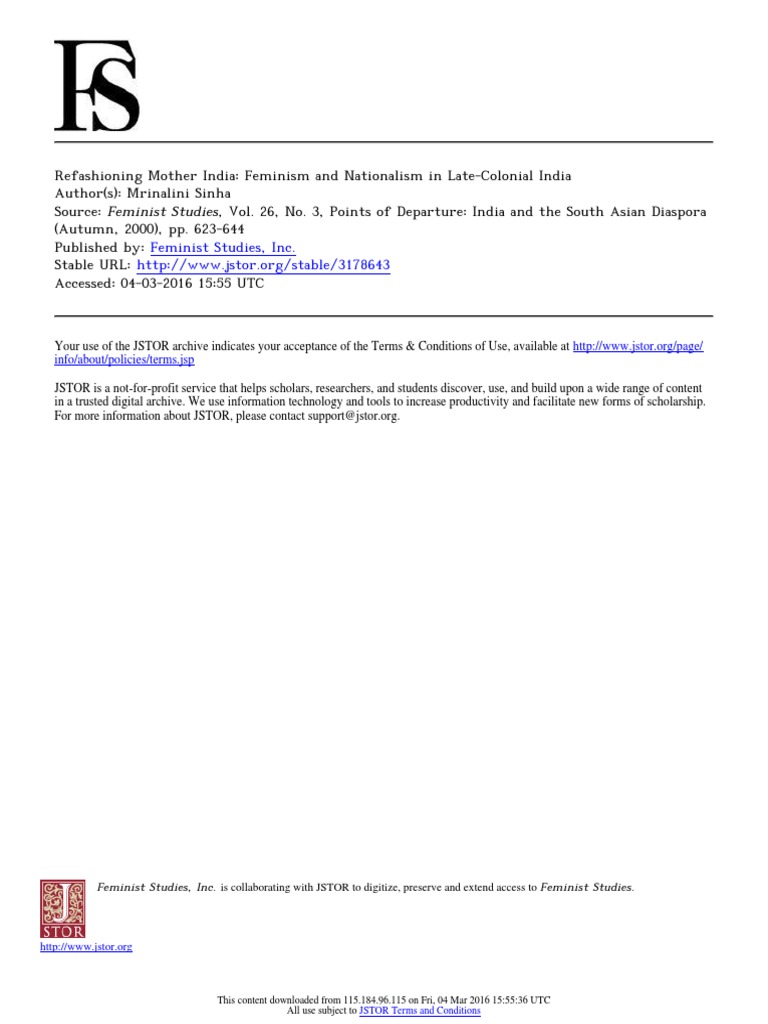 Sinha, M. Resfashioning Late Colonial Feminism | PDF | Nationalism ...