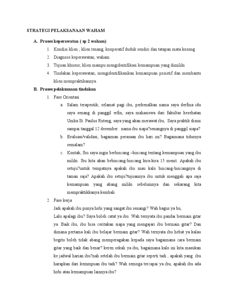 Strategi Pelaksanaan Waham | PDF